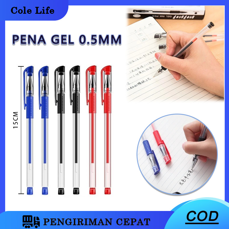 Jual Pena Gel 0.5mm Standard Pulpe Tinta Cair 0.55mm Pen Hitam Merah ...