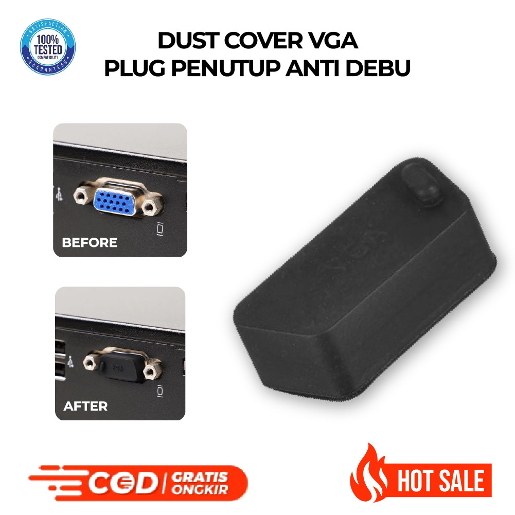 Jual Dust Cover VGA plug penutup anti debu Socket external monitor D ...