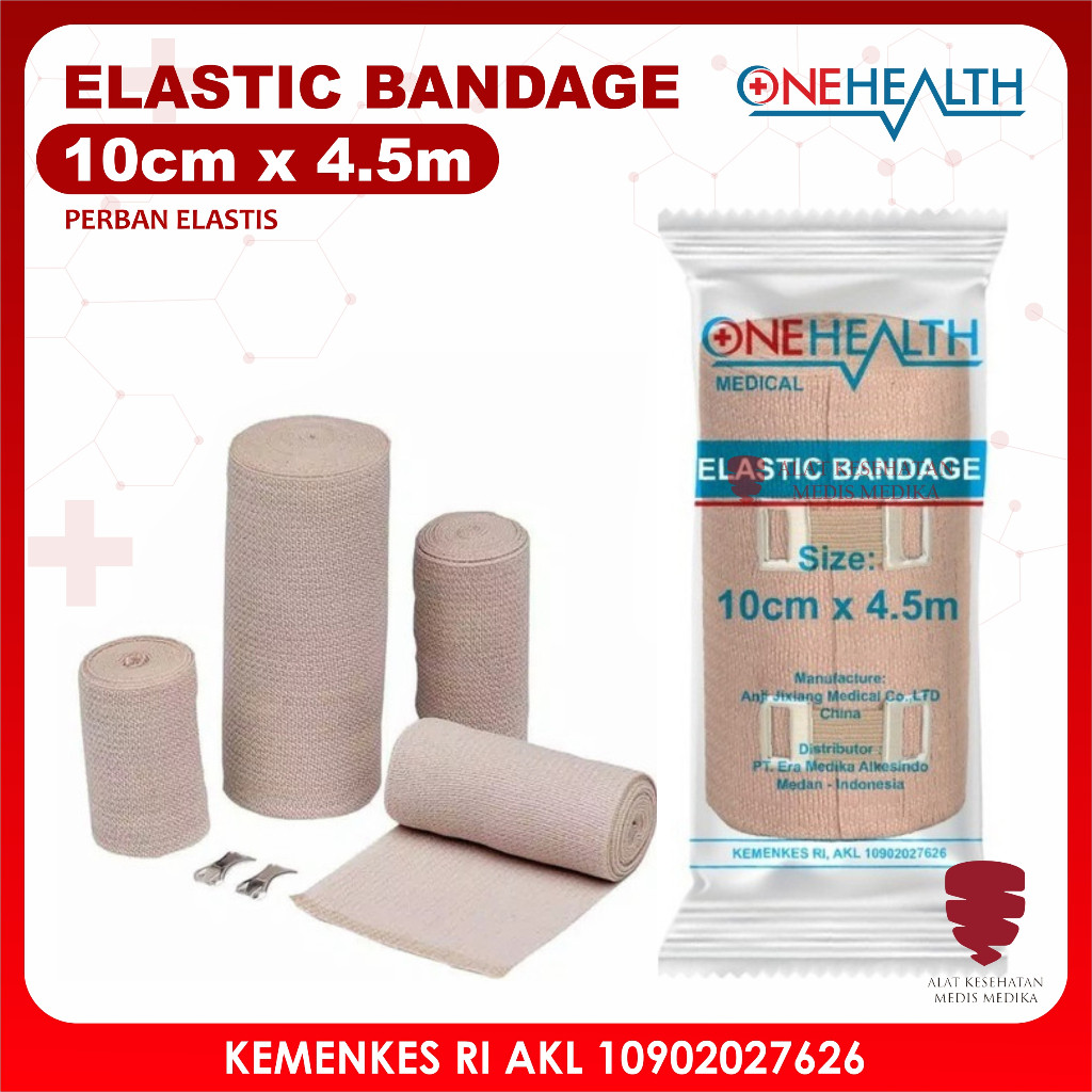 Jual Elastic Bandage 10cm x 4.5m OneHealth Perban Elastis P3K Luka ...