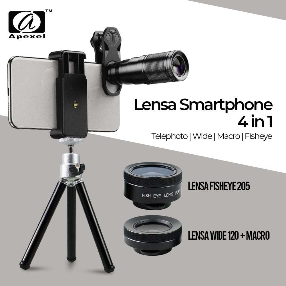 Jual 4in1 Lensa Tele Zoom 22x HP Smartphone Telephoto Wide Macro ...