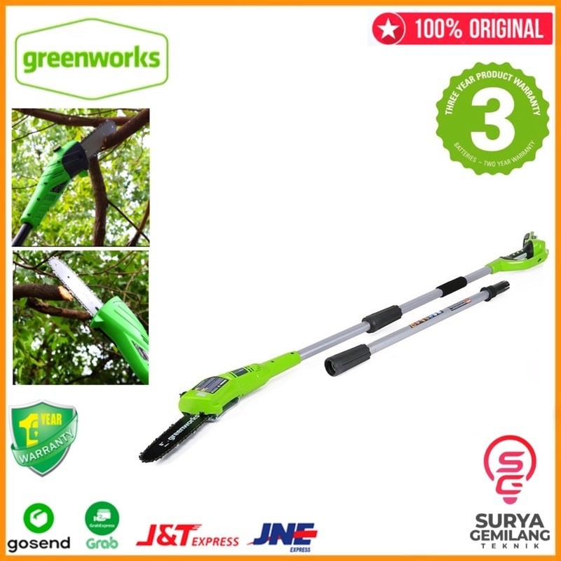 Jual Pole Chainsaw Gergaji Ranting Pohon Kayu Greenworks 24V Chain Saw ...