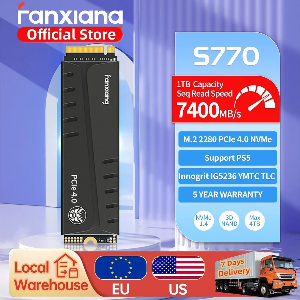 Jual Fanxiang S770 SSD 7400MB/s PCIe 4.0 M.2 Nvme 500GB 1TB 2TB 4TB Hard Drive Internal Solid ...