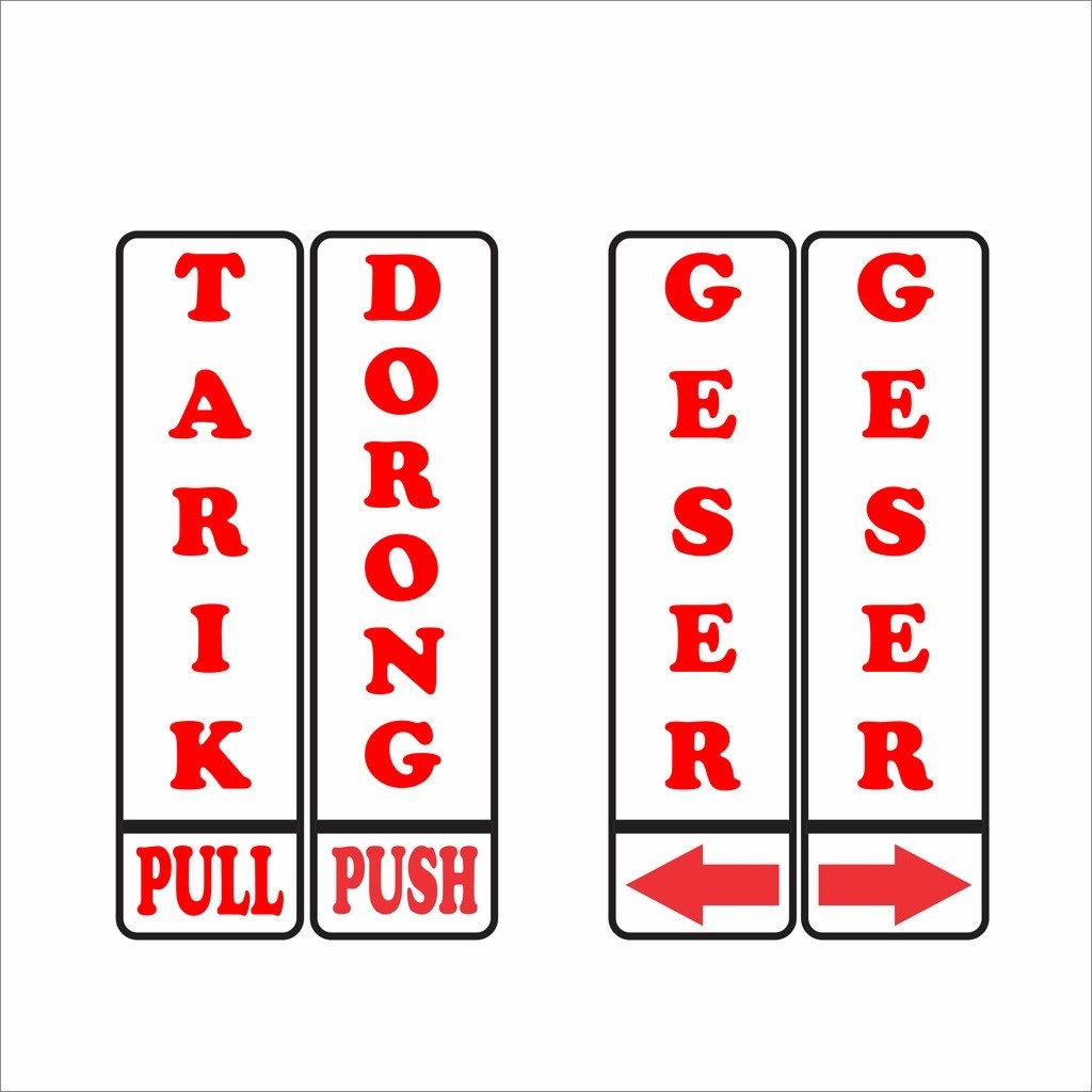 Jual STIKER TARIK DORONG - STICKER GESER - STICKER PINTU TOKO TARIK ...