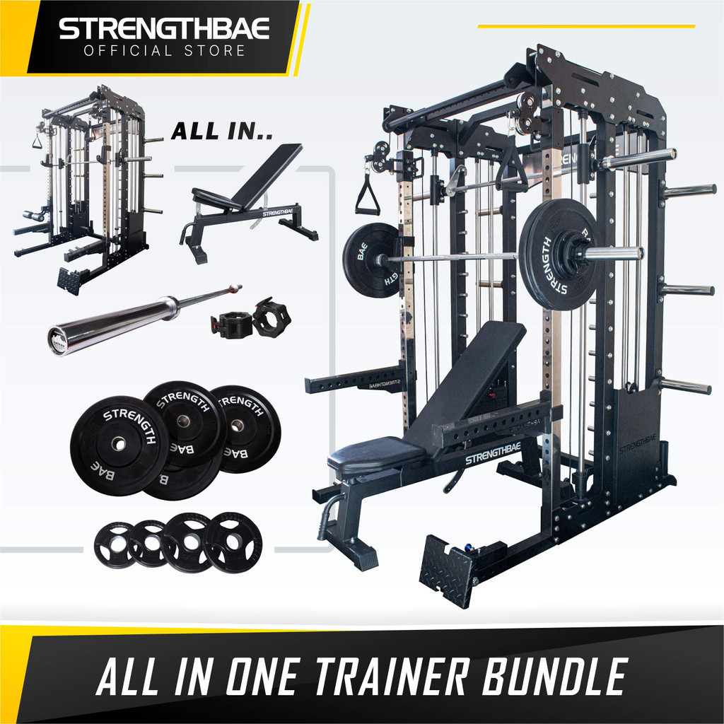 Jual All In 1 Trainer STRENGTHBAE Power Rack Smith Machine Cable ...