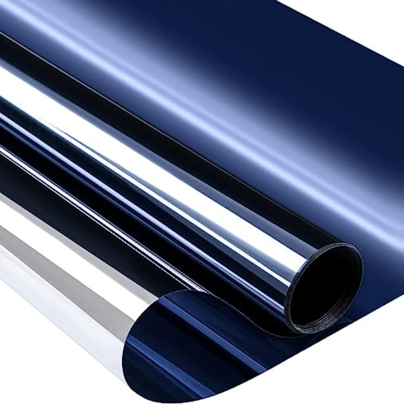 Jual Dark Blue Silver One Way Window Film Daytime Privacy Static Cling ...