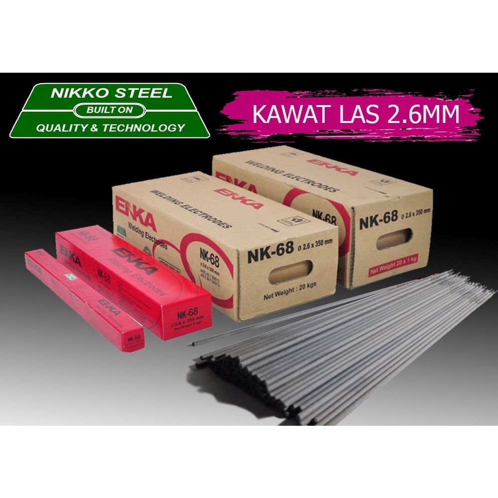 Jual KAWAT LAS ENKA BY NIKKO Kawat Elektroda 2.6MM 1KG Kawat Las Listrik Welding Electrodes ...