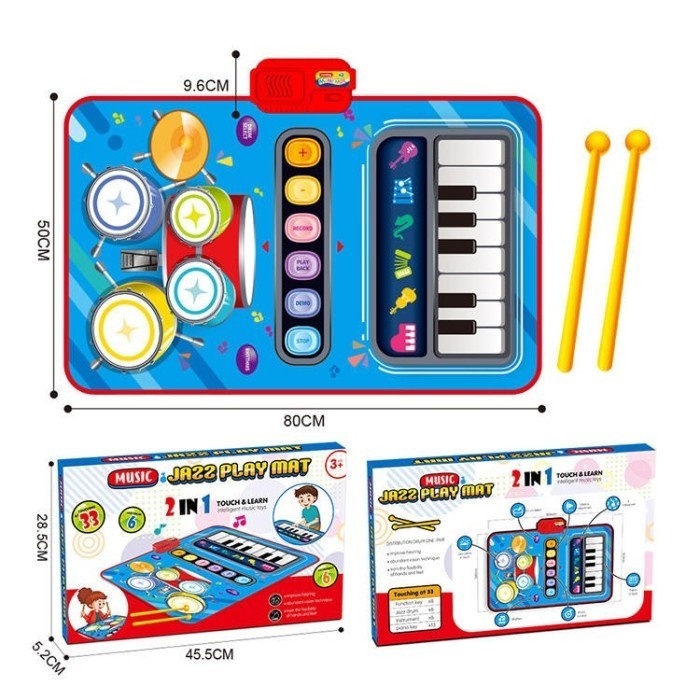 Jual M216 Music Playmat 2in1 Piano Drum Set Mainan Edukasi Alat Musik ...