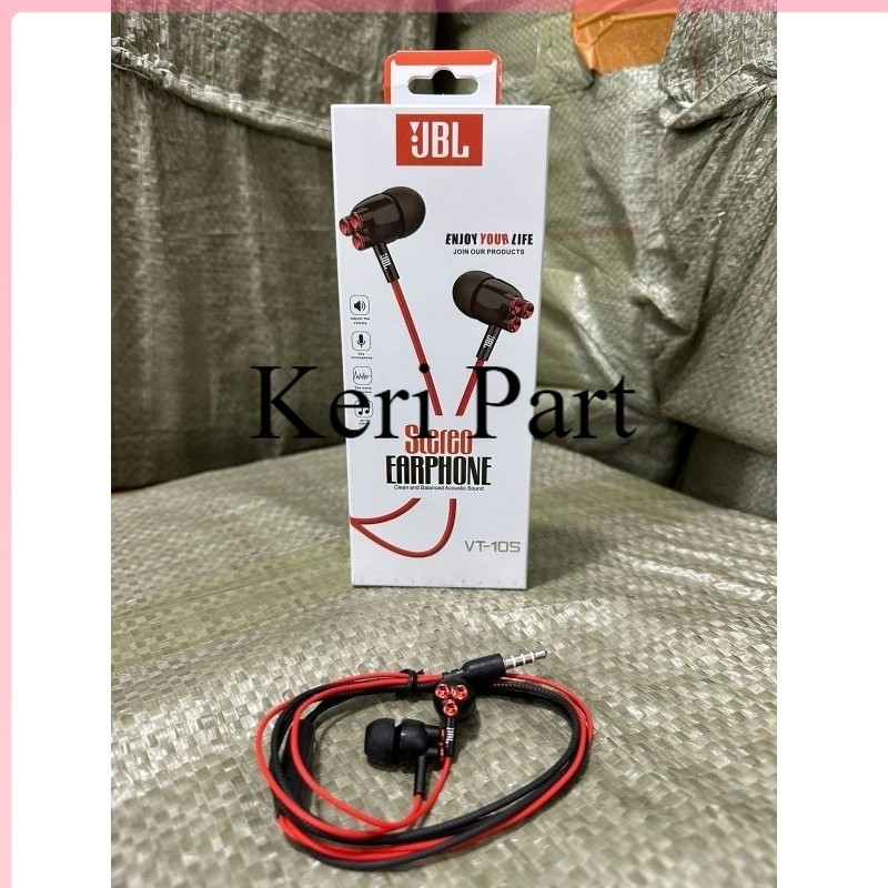 Jual 55 - HF Headset Handsfree JBL VT - 105 Extra Bass | Shopee Indonesia