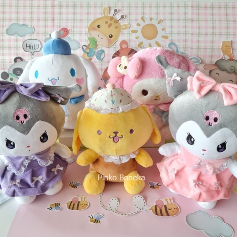 Jual Boneka Kuromi My Melody Cinnamoroll Pompompurin Hello Kitty Uk M Gift Kado Lembut Mewah ...