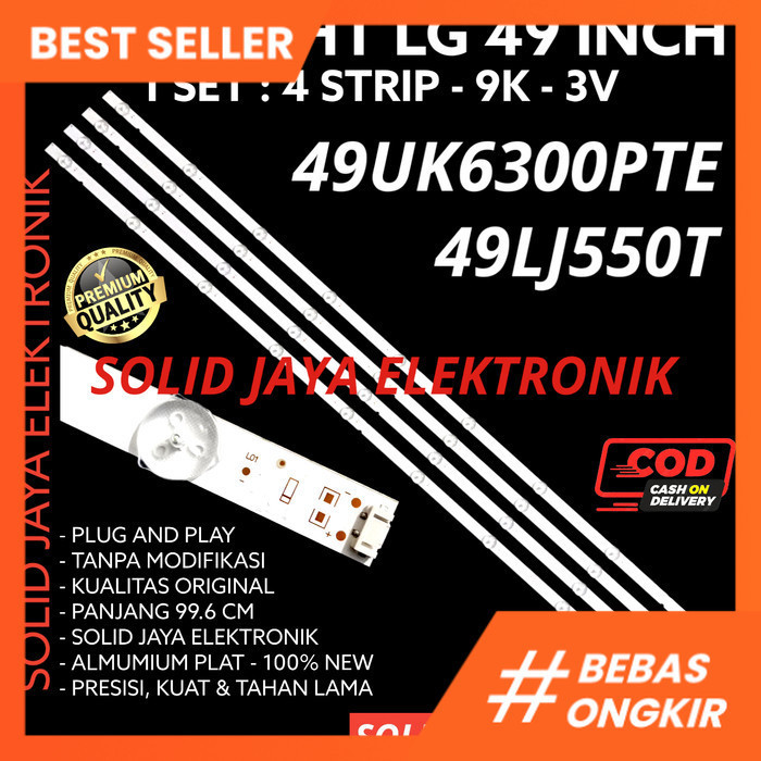 Jual BACKLIGHT TV LED LG 49 INC 49UK6300 49UK 6300 9 LAMPU INCH IN BL 9K 3V | Shopee Indonesia