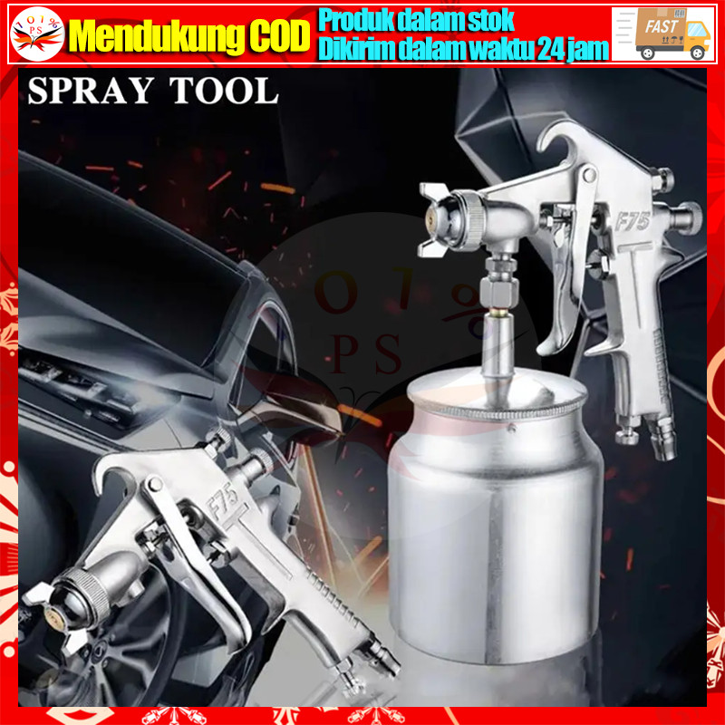 Jual Spray Gun F75 Semprotan Cat Kompresor Tabung Atas 400ml Cat ...