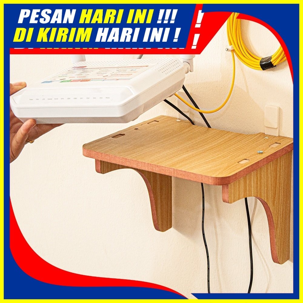 Jual (H56) Rak Kayu Tempat Modem/Wifi Decoder Serbaguna Minimalis ...