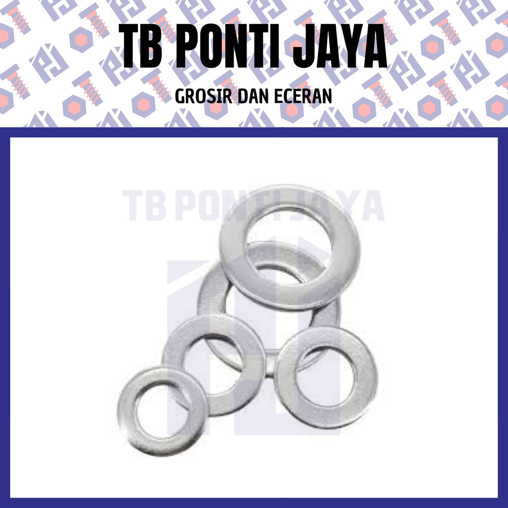 Jual Ring Plat Stainless Steel 304 Washer SUS304 M12 M14 M16 M18 M20 ...
