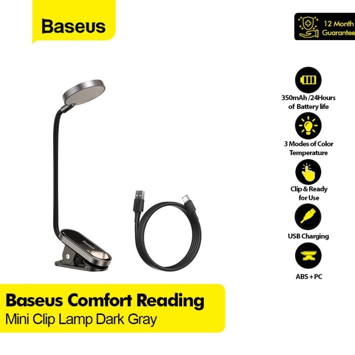 Jual Baseus Reading Mini Lamp Lampu Baca Jepit Portable Comfort Clip ...