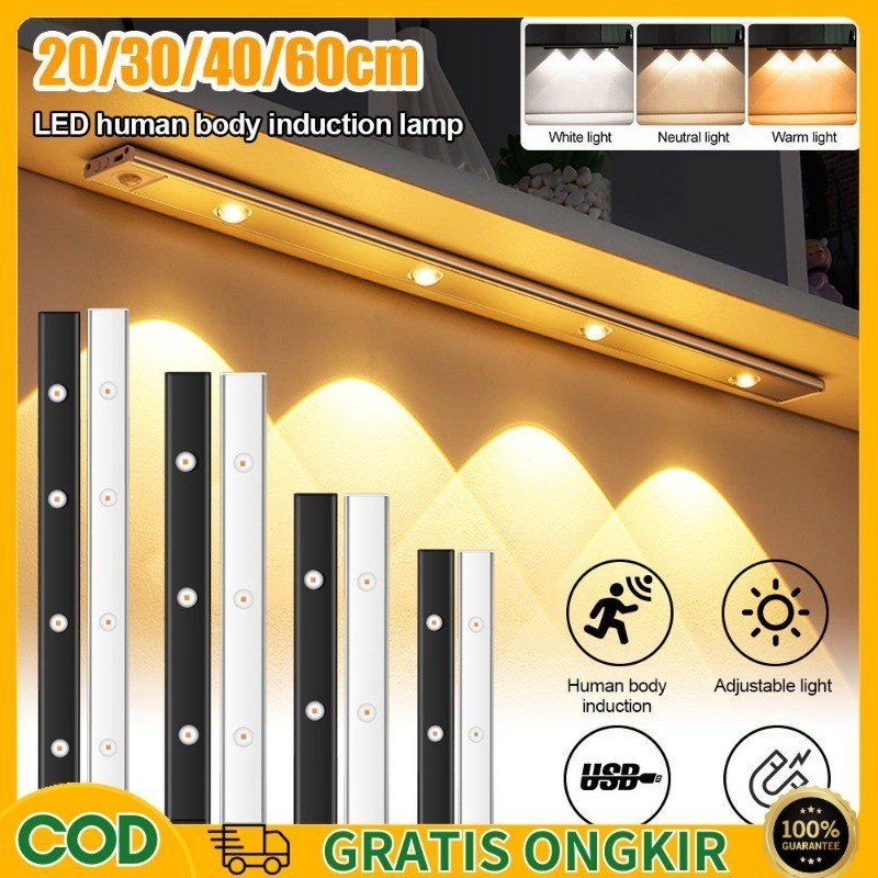 Jual 【COD】Magnetik Lampu Strip LED 3 Warna Ukuran 20/30/50cm Dengan ...