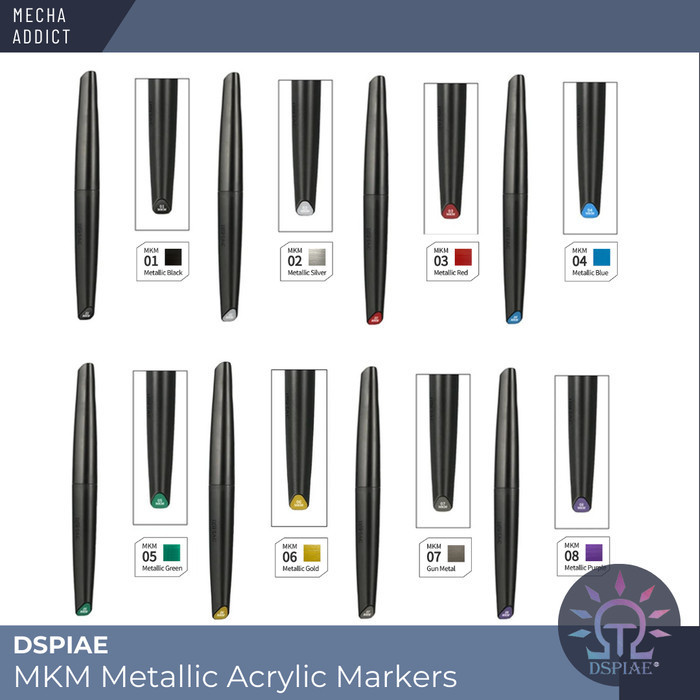 Jual DSPIAE MKM Acrylic Soft Tip Marker Metallic Color for Gundam Model ...