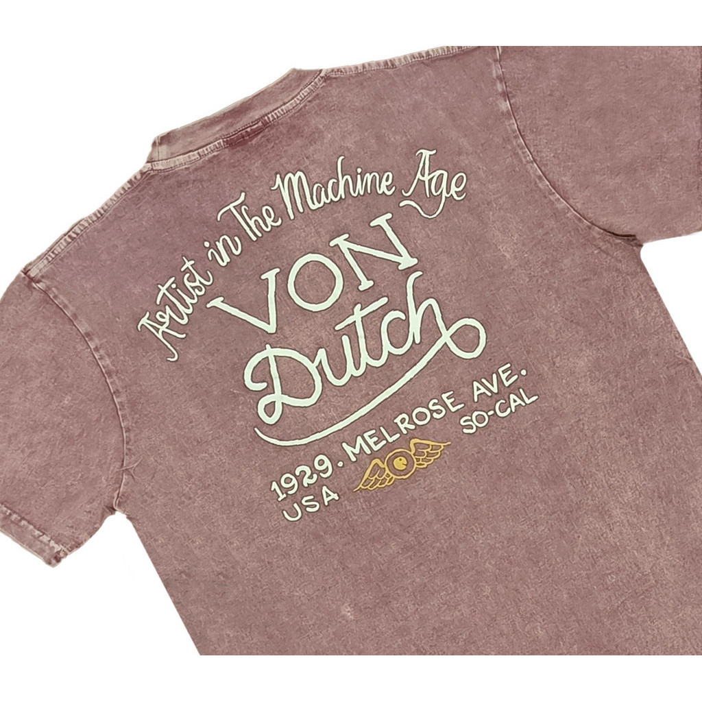 Jual Von Dutch T-shirt 1122 Washed Dusty Pink | Shopee Indonesia