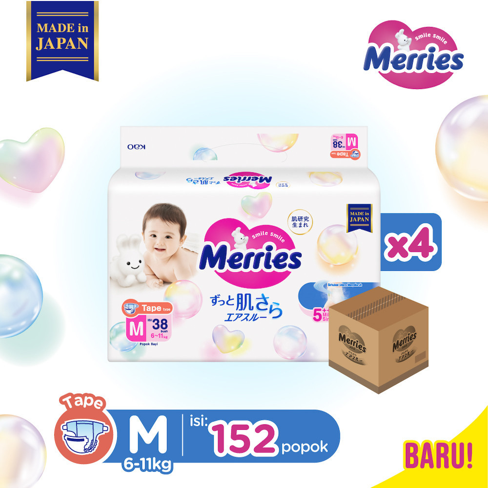 Jual Merries Premium Popok Bayi Perekat M 38 Carton | Shopee Indonesia