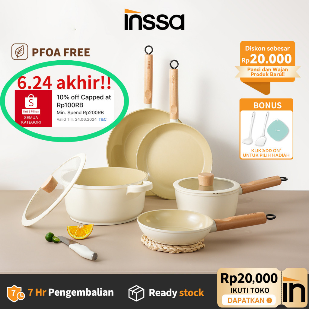 Jual INSSA Collection Peralatan Masak: Wajan Panggang, Wajan Tumis, Panci, Panci Susu// PRODUK ...