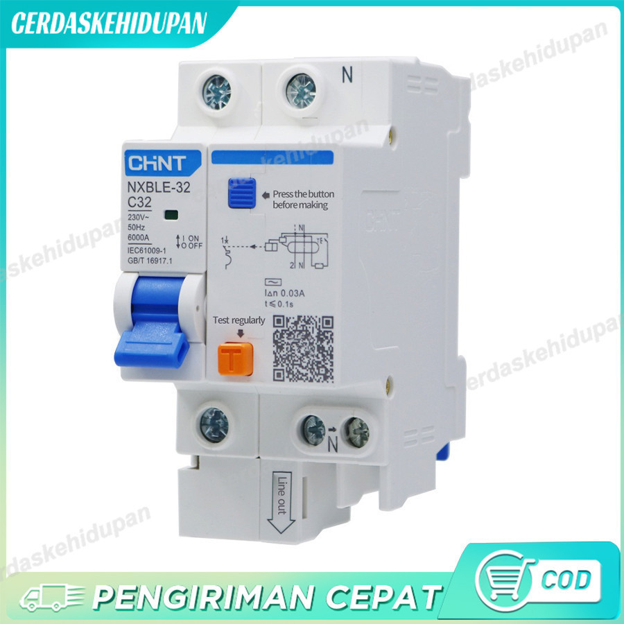 Jual CHINT RCBO NXBLE-63 1P+N 2P 3P+N 6A 10A 16A 20A 25A 32A 40A 50A 63A (30mA) | Shopee Indonesia
