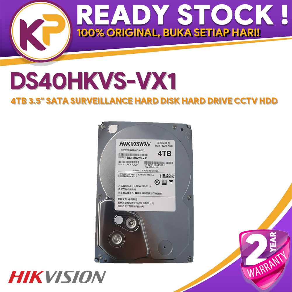 Jual HIKVISION DS40HKVS-VX1 4TB 3.5" SATA SURVEILLANCE HARD DISK HARD ...