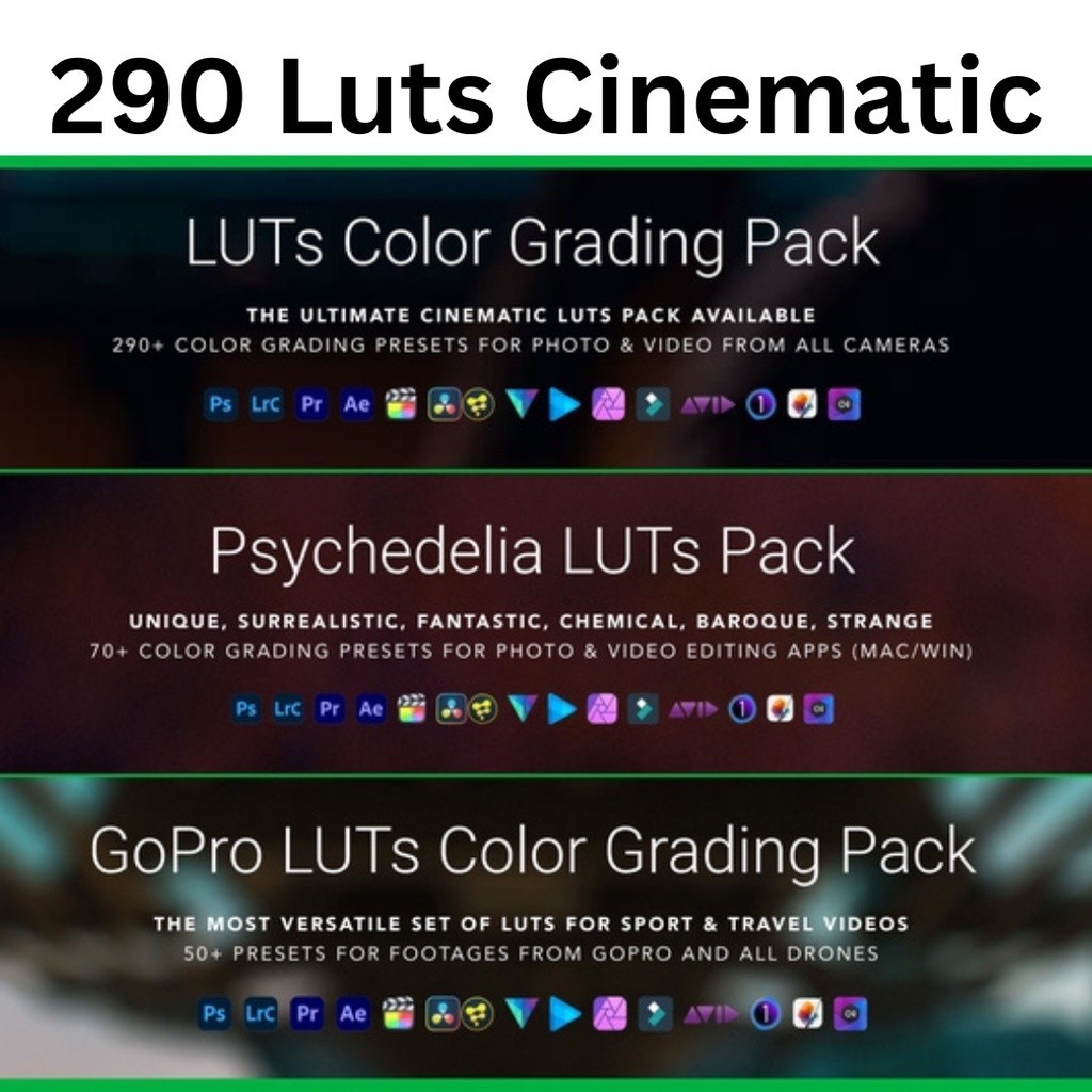 Jual 290 LUTs Cinematic Color Grading (Bisa VN/Ae/Pr dll) | Shopee ...