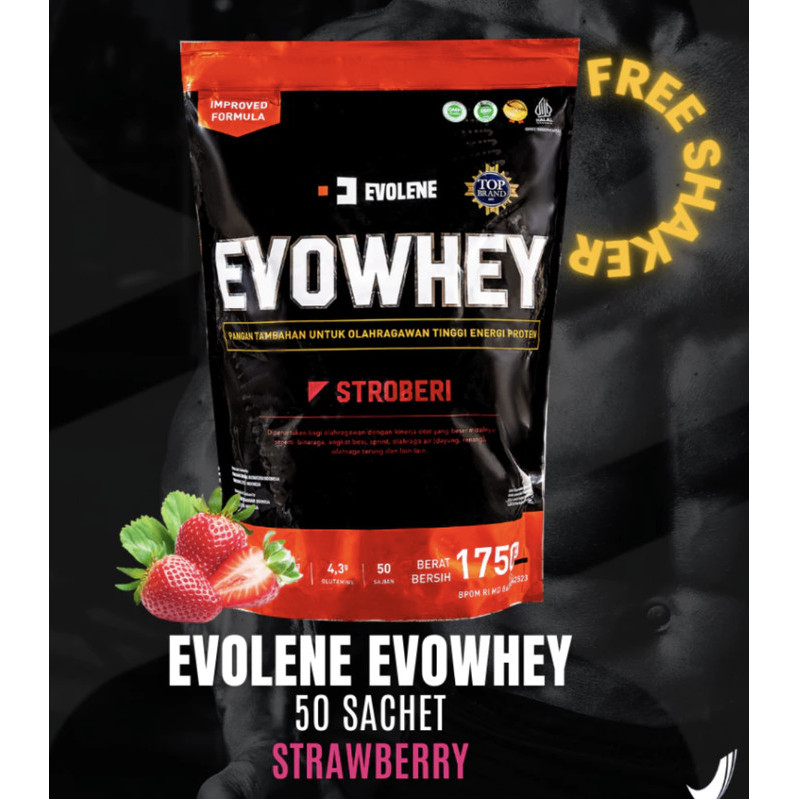 Jual Evolene EVOWHEY Whey Protein 50 sachet serving susu evo whey gym ...