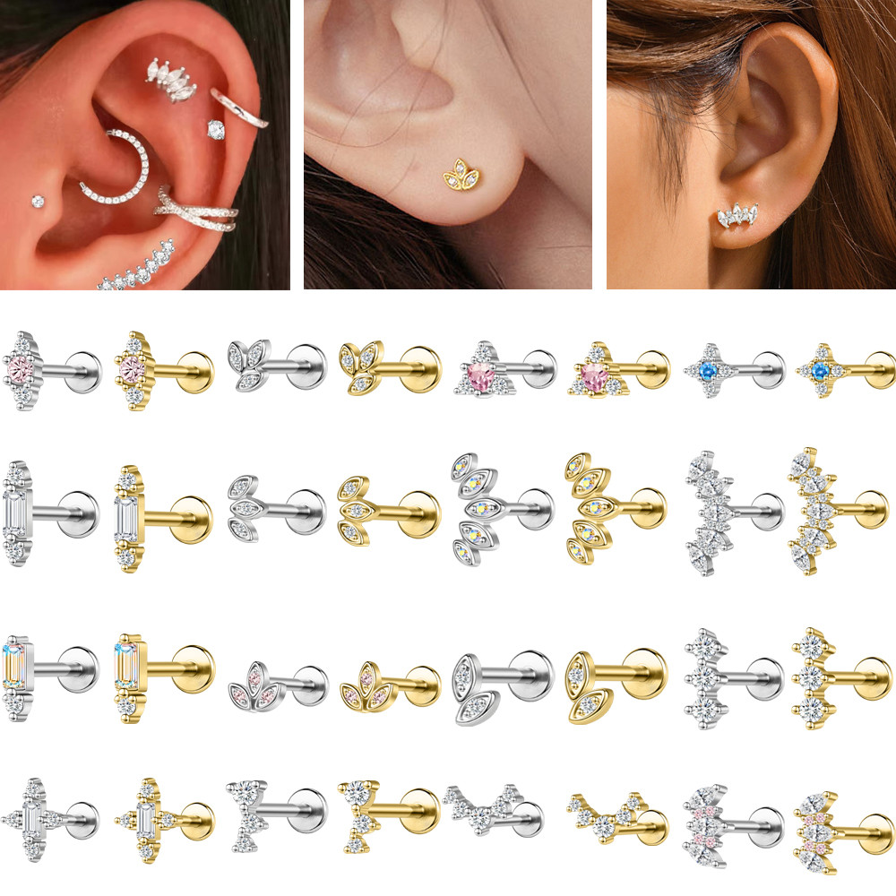 Jual 1 Buah Stainless Steel Perhiasan Tindik Labret 16G Helix Tragus ...
