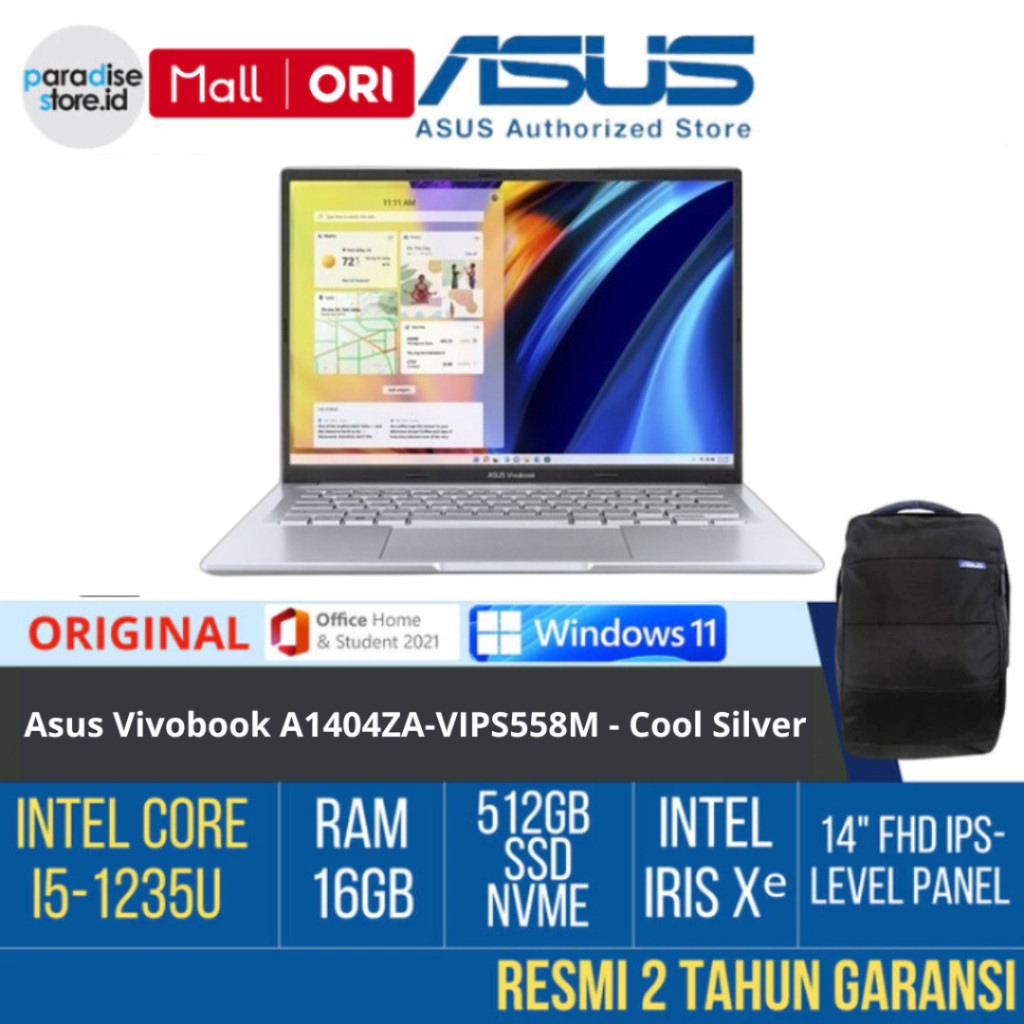 Jual Laptop ASUS Vivobook 14 A1404ZA-VIPS558M FHD IPS i5-1235U 16GB ...