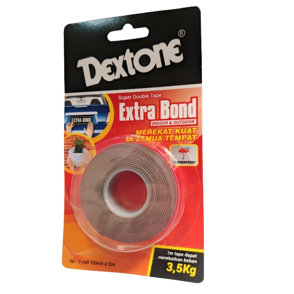 Jual DEXTONE EXTRABOND MERAH 12 MM X 2 M DOUBLE TAPE | Shopee Indonesia