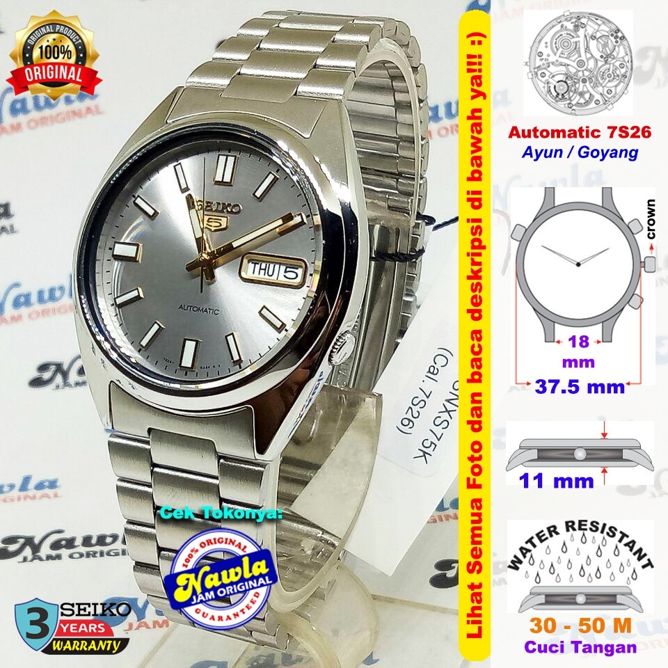 Jual Promo Seiko 5 SNXS75K1 Automatic Grey Dial - Jam Tangan Pria ...