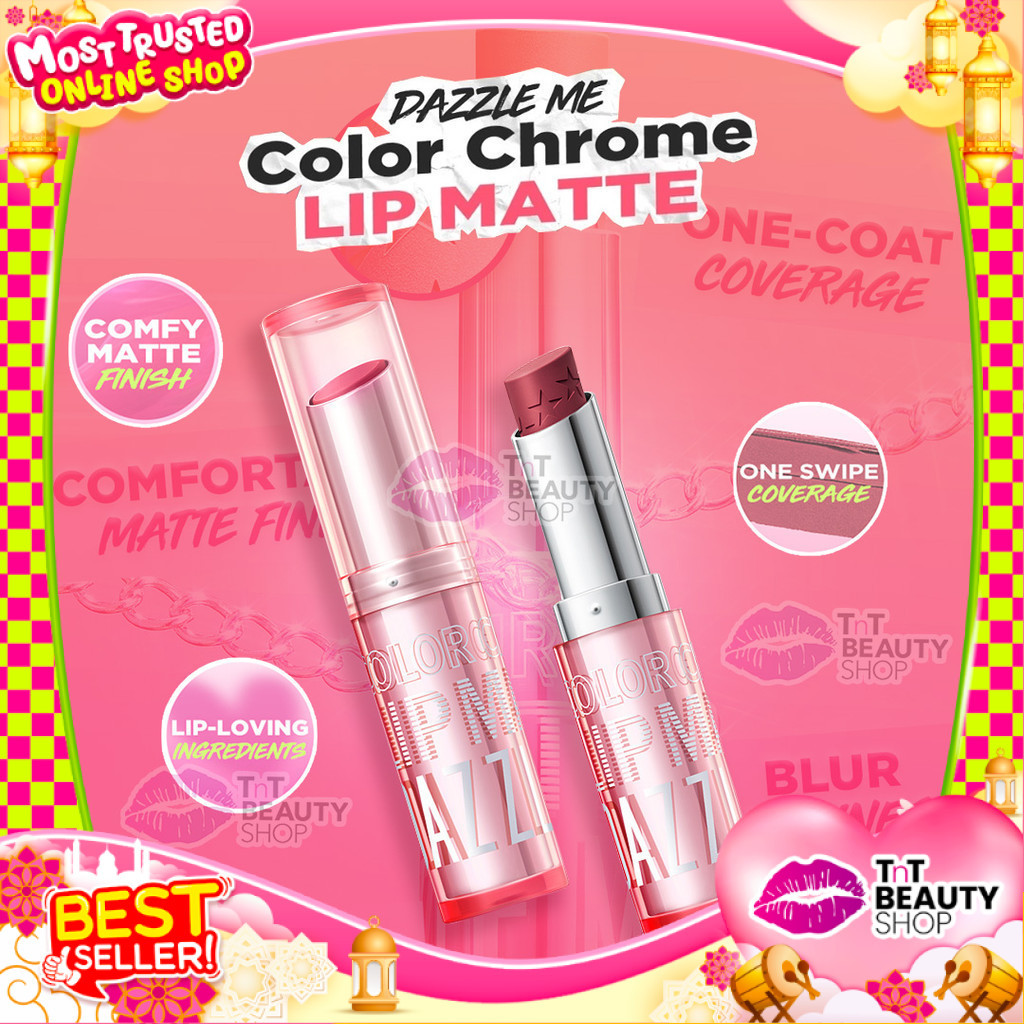 Jual DAZZLE ME Color Chrome Lip Matte Lipstick dengan Tekstur Powdery ...