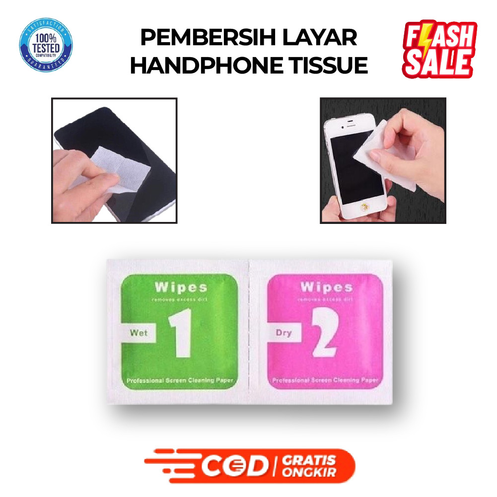 Jual PEMBERSIH LAYAR HANDPHONE / TISSUE TISU WIPES WET & DRY TABLET LCD ...