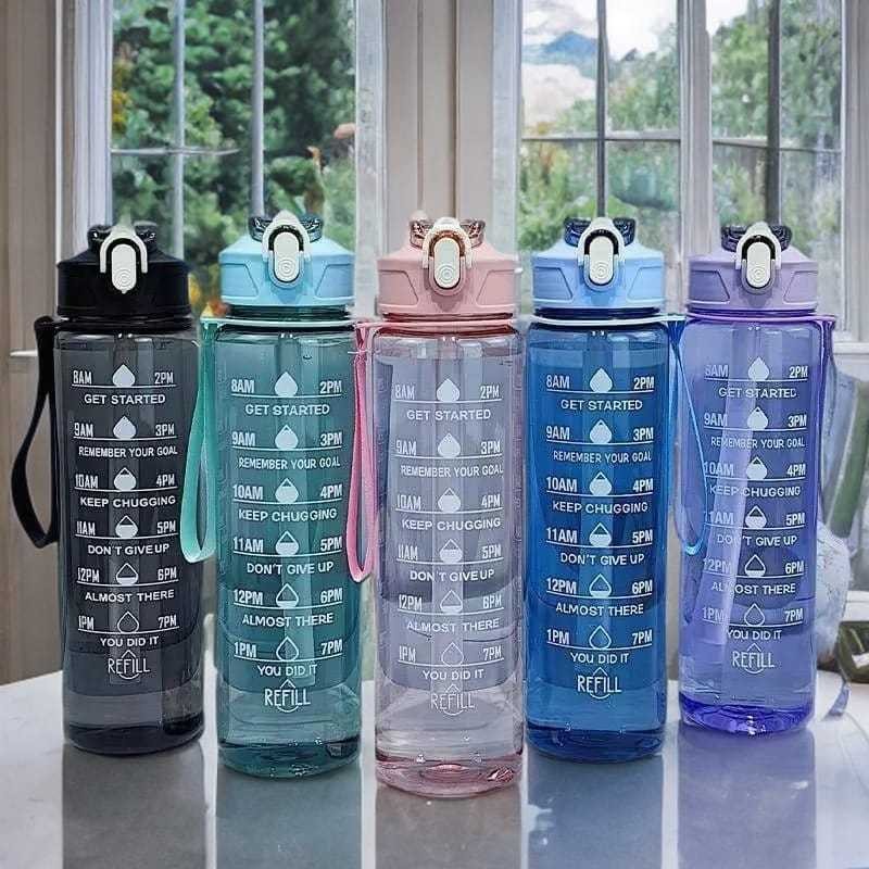 Jual Botol Viral Bening Transparan Kapasitas 900ml dengan Tutup Kancing ...