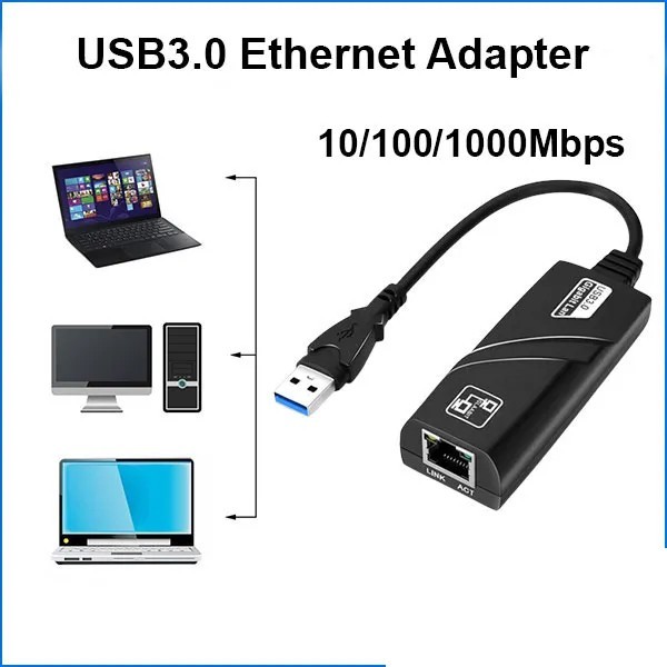 Jual P R O M O USB 3.0 to LAN RJ45 Gigabit Ethernet Card Adapter USB to RJ45 LAN - V3.0 Gigabit ...