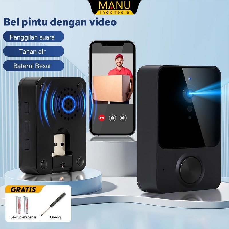 Jual Bell Pintu Camera Bel Rumah Wireless DoorBell IP66 Waterproof Bell ...