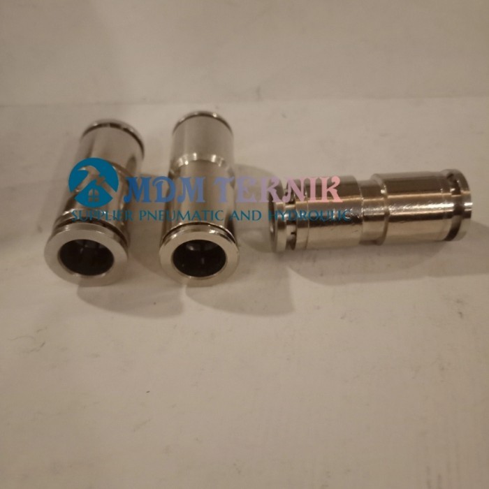 Jual FITTING PNEUMATIC LURUS 8 MM / SAMBUNGAN SELANG 8 MM X 8 MM BESI ...