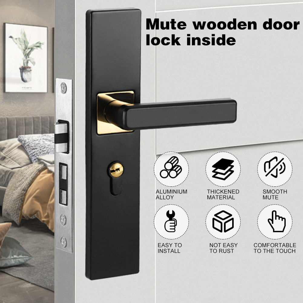 Jual Kunci Pintu Set Manganese Steel Komplit Lockset Gagang Pintu ...