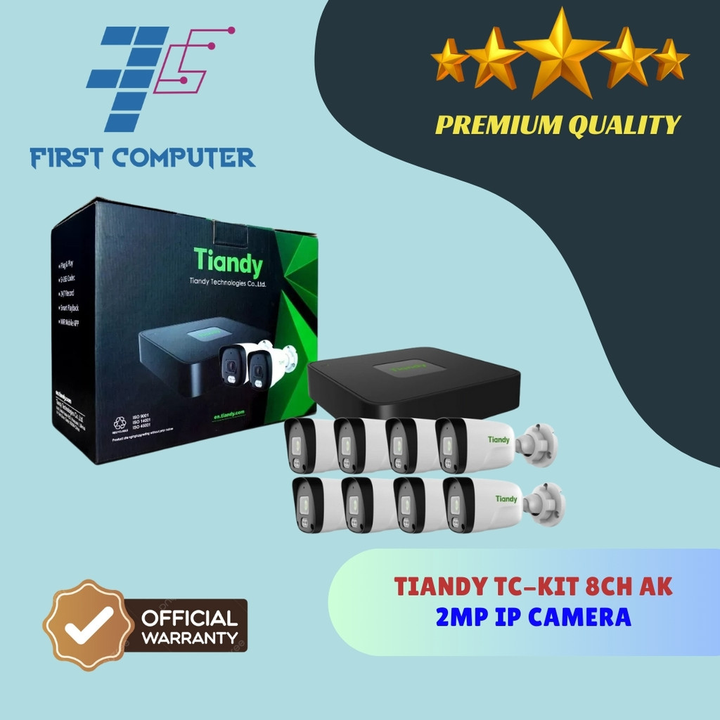 Jual Tiandy TC-KIT 8CH AK 2MP Paket IP Cam + Poe + Audio Outdoor ...