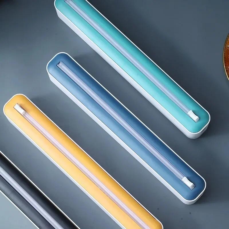 Jual Saran Wrap Dispenser with Slide Cutter Magnetic Refillable Wrap ...