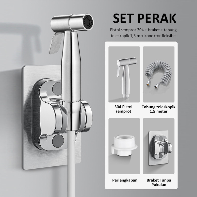 Jual Jet Shower Closet SUS304 Full Set - Toilet Washer Kloset Kepala ...