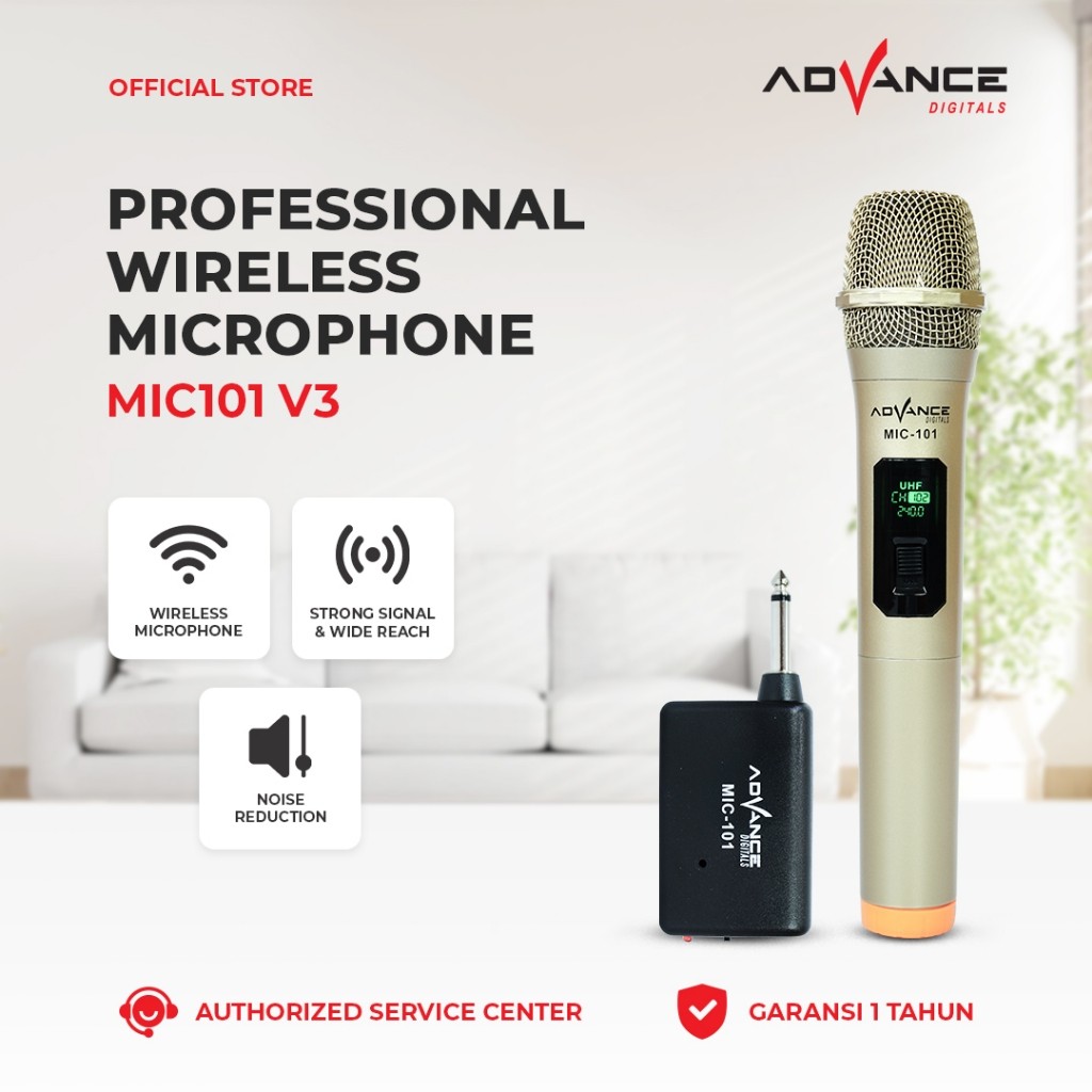 Jual Advance MIC-101 Professional Wireless Microphone Single Garansi Resmi 1 Tahun | Shopee ...