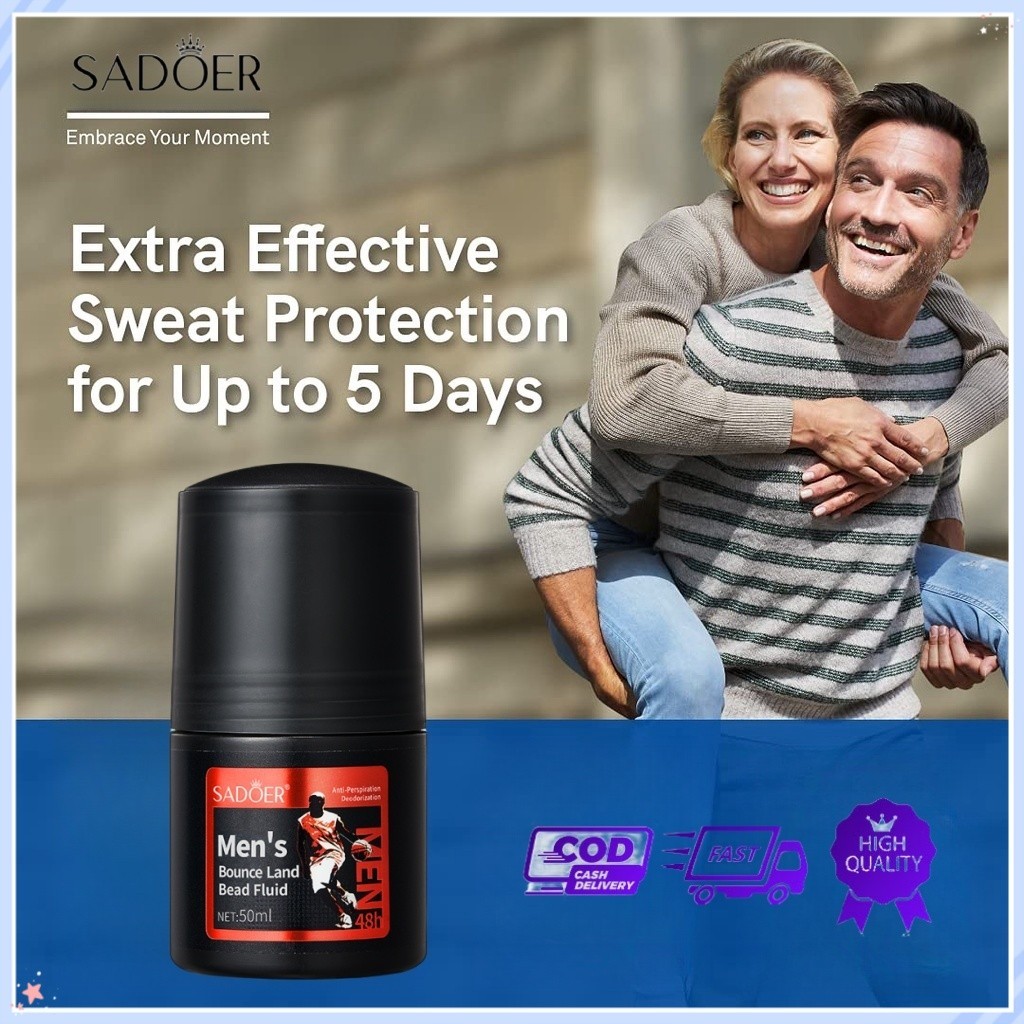 Jual SADOER Men's Cool Roll-On Deodorant 50ml Perfume Antiperspirant Portable Men Cool Ocean ...