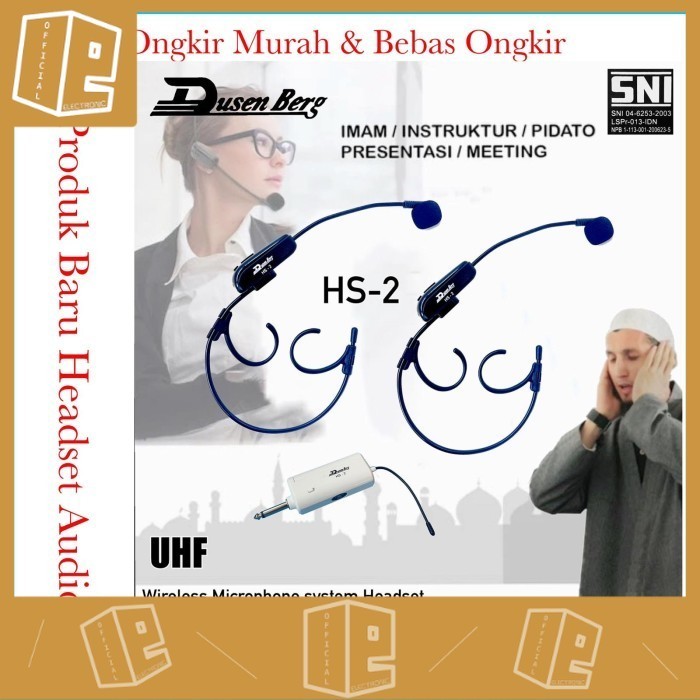Jual Microphone Dusenberg wireless bando headset Hs2 dual charger hs 2 ...