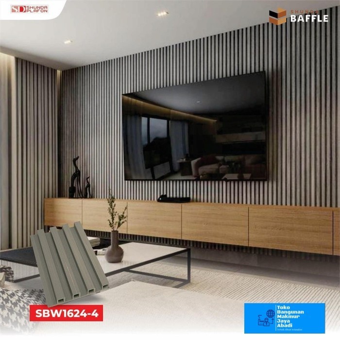 Jual Baffle / Wall Panel PVC Shunda SBW 1624-4 Light Brown Oak | Shopee ...