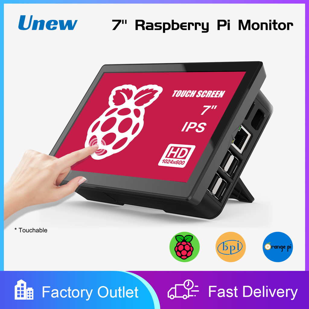 Jual 7 Inch Touch Screen Raspberry pi Monitor Industrial 1024x600 Panel ...