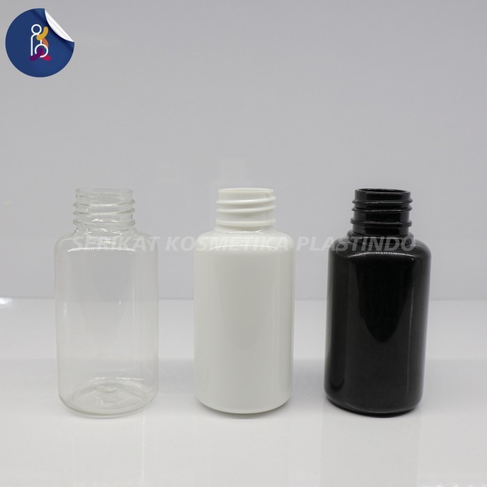 Jual BOTOL 60ML PLASTIK TUBULAR TANPA TUTUP CLEAR PUTIH HITAM PET 60 ML ...