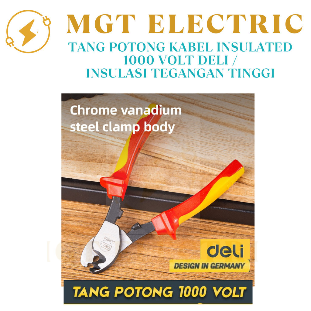 Jual Tang Potong Kabel Insulated 1000 Volt Deli / Insulasi Tegangan ...