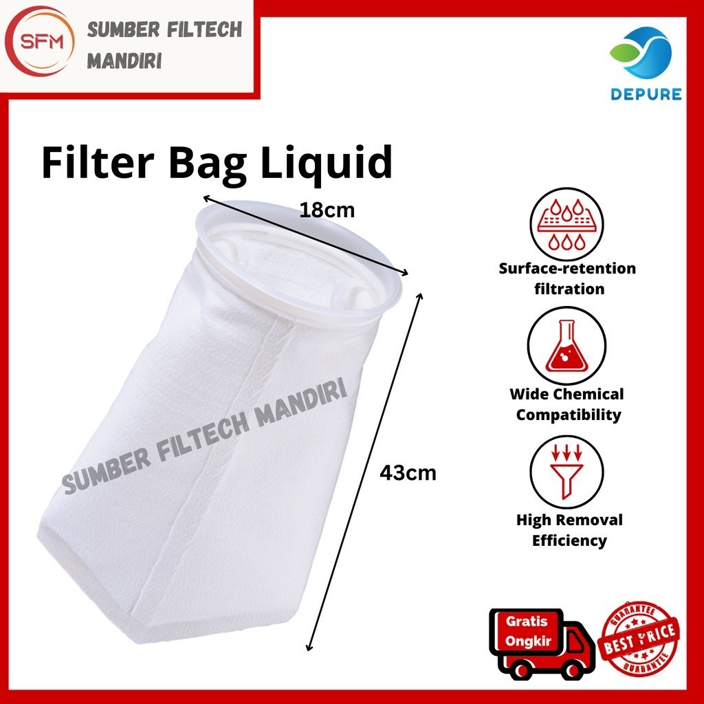 Jual Depure GAF Filter Bag Saringan 1, 5, 10, 25, 50, 100, 150 Micron ...