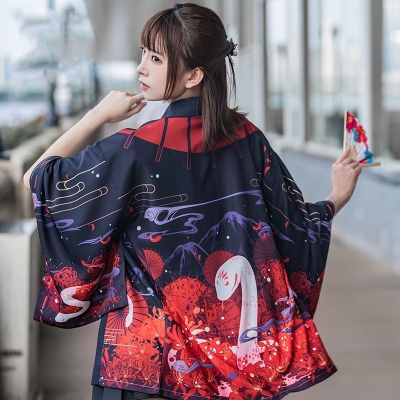 Jual New Anime Street Cardigans Japanese Women Harajuku Haori Kimono ...